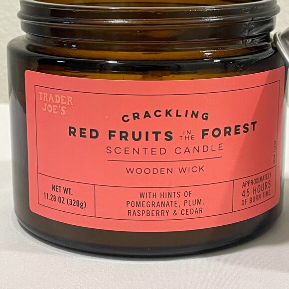 Trader Joe'S | Accents | New Trader Joes Crackling Red Fruits In The Forest Wood Wick Jar Candle ...